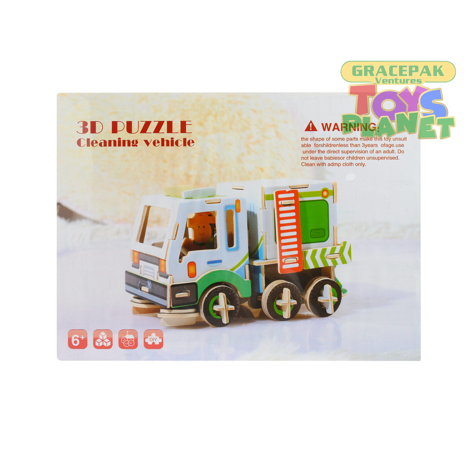 Wooden 3D Puzzle Cleaning Vehicle – Commonwealth eMarketplace